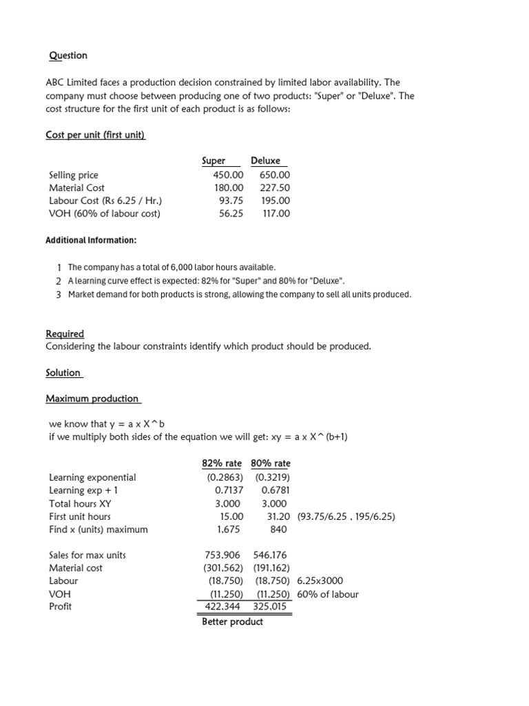 4th Homework Learning Curve - Max Production | PDF