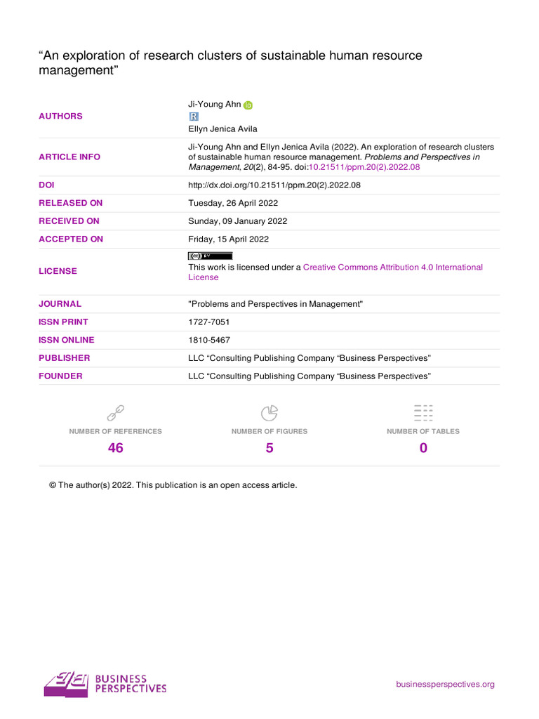An exploration of research clusters of sustainable hrm | PDF | Human ...