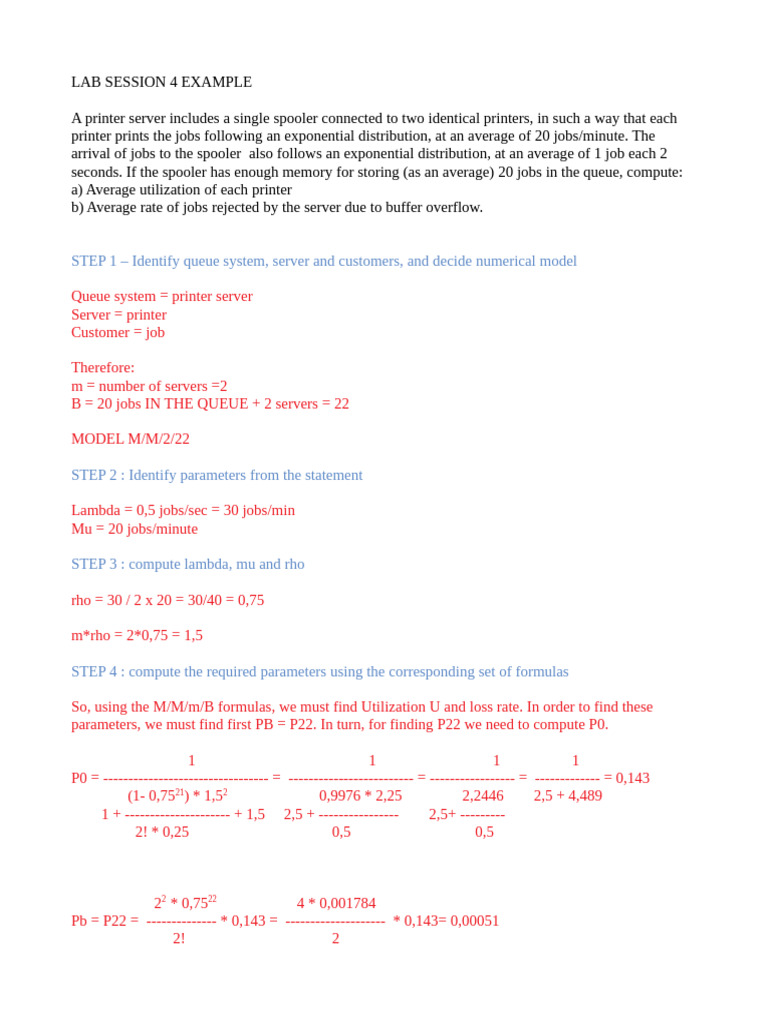 Estimating Printer Job Frequency Lambda | PDF