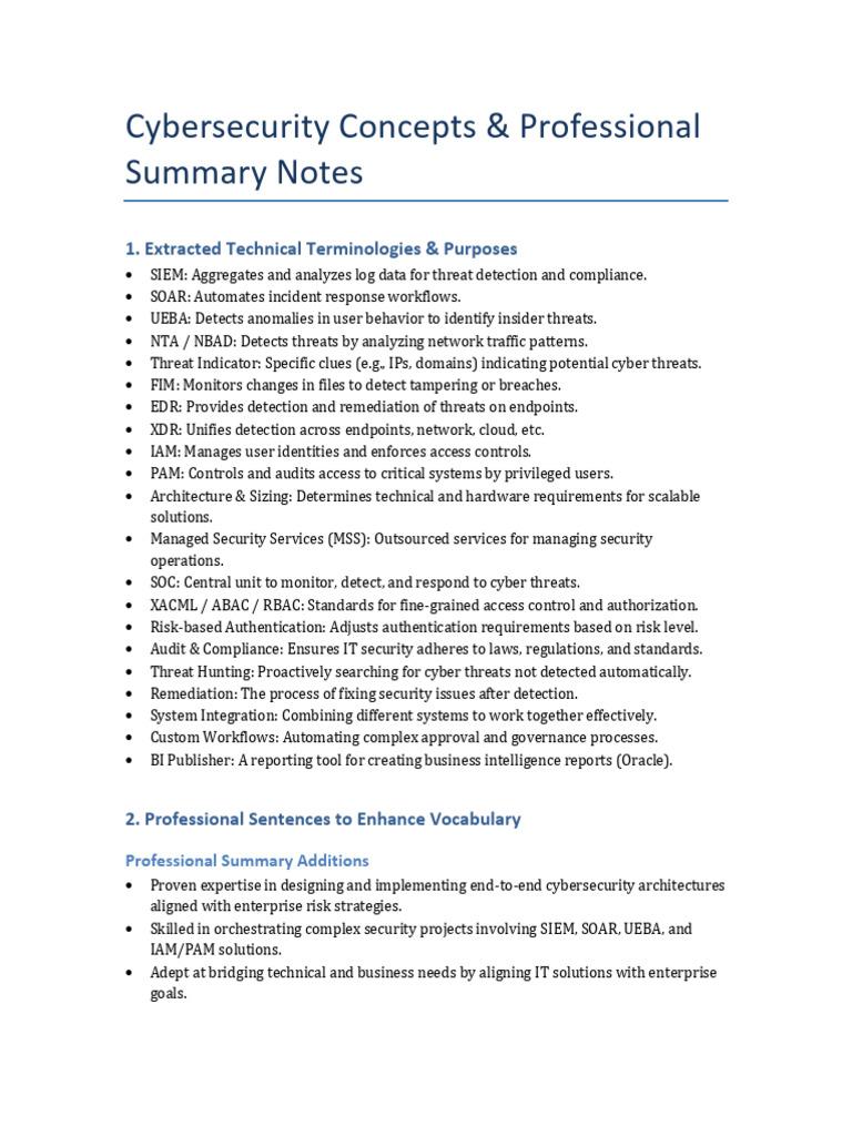 Cybersecurity Professional Notes | PDF | Computer Security | Security