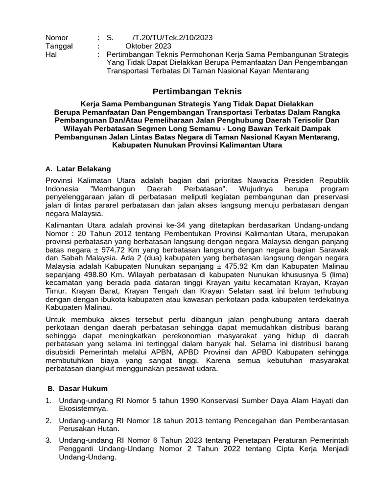 2. Draft Pertek PKS BPJN - Copy | PDF