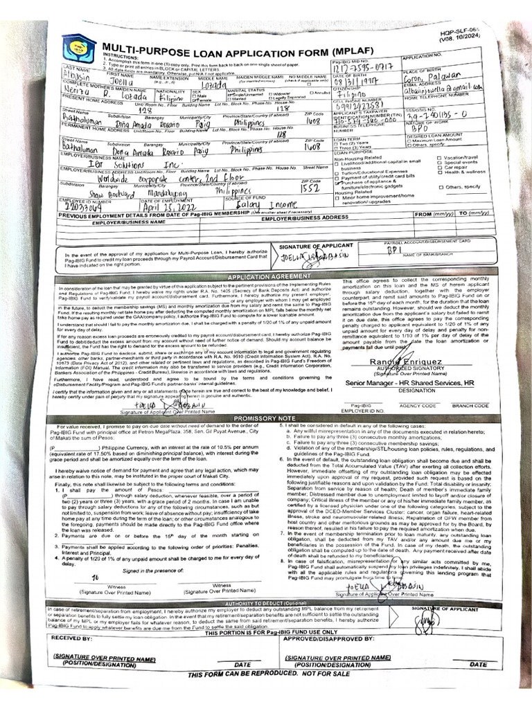 MPLAF Application | PDF