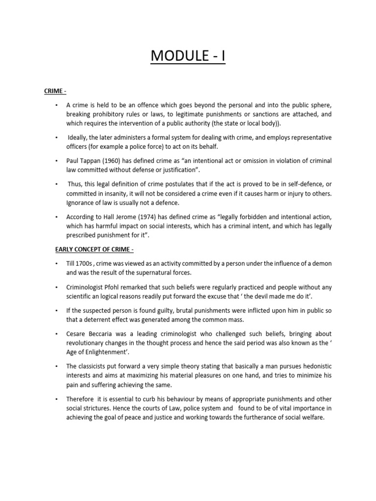 Criminology complete notes | PDF | Crimes | Crime & Violence