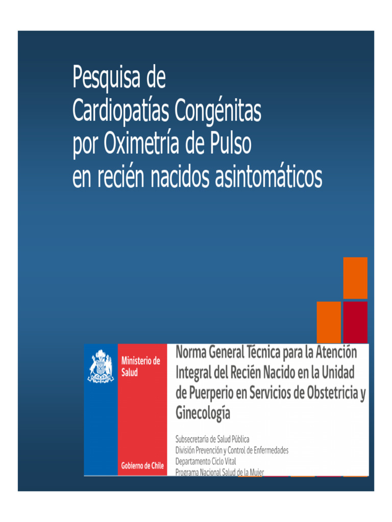 Screening Cardiopatia Congenita Oximetria Pulso Minsal | PDF | Defecto ...