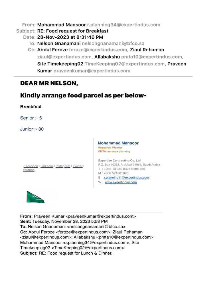 RE Food Request For Breakfast 2 | PDF | Lunch | Cuisine