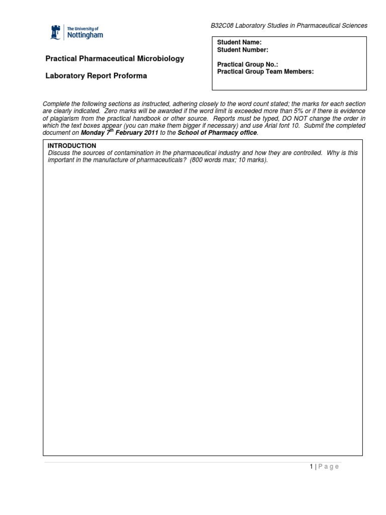 B32C08 Lab Report Proforma | PDF | Antibiotics | Pharmaceutical Drug