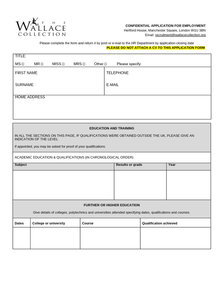 The Wallace Collection Application Form PT GTM | PDF | Justice | Crime ...