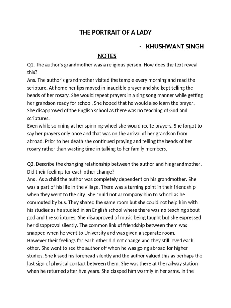 4.the Portrait of a Lady - Notes | PDF | Prayer | Rosary