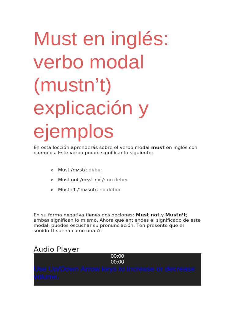 Explicación del verbo modal "must" | PDF