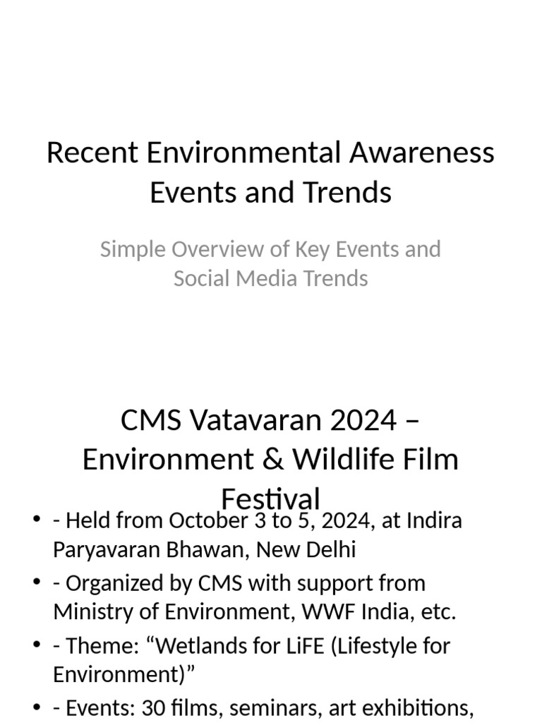Environmental Awareness Events 2024 | PDF