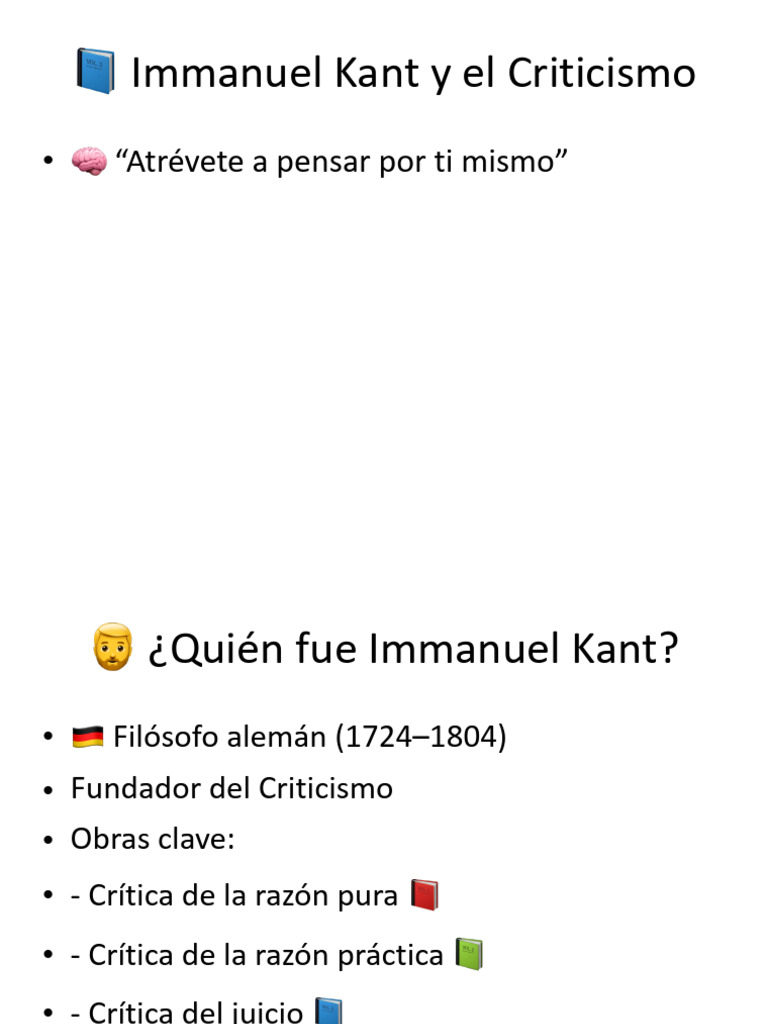 Immanuel Kant y El Criticismo PPT | PDF | Immanuel Kant | Noumenon