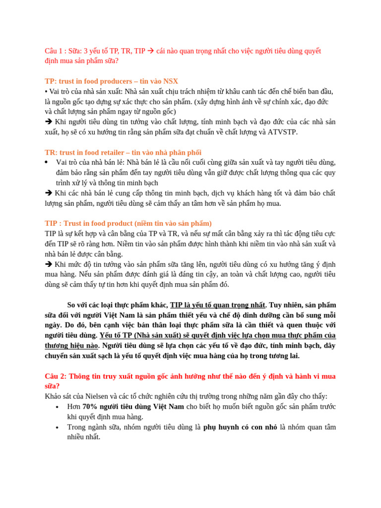 Niềm tin của NTD vào việc mua sữa_5.4.25 | PDF