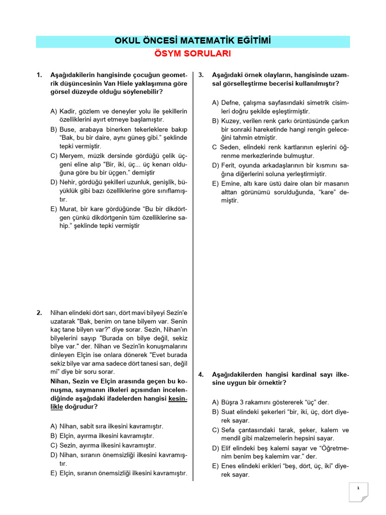 Matematik Eğitimi - Murat Sakin | PDF