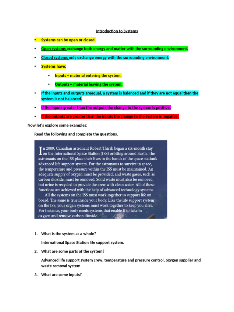 Introduction to Systems Activity 2022- Rahael | PDF | Human Body | Diabetes