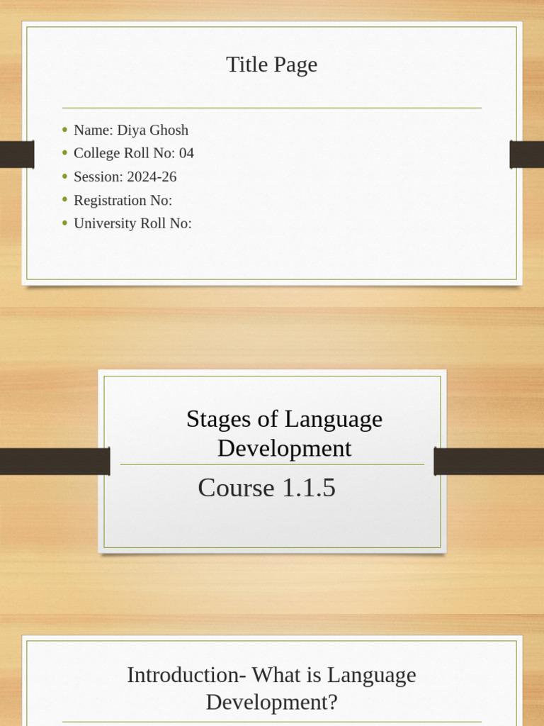 Stages Of Language Development Explained Pdf