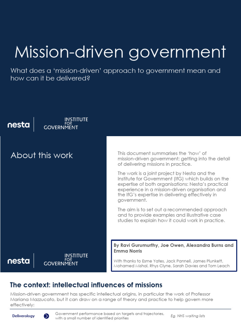 Delivering Mission-Driven Government | PDF