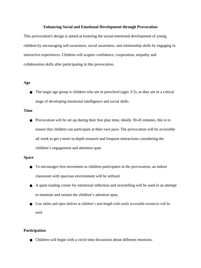 Enhancing Social and Emotional Development Through Provocation | PDF ...