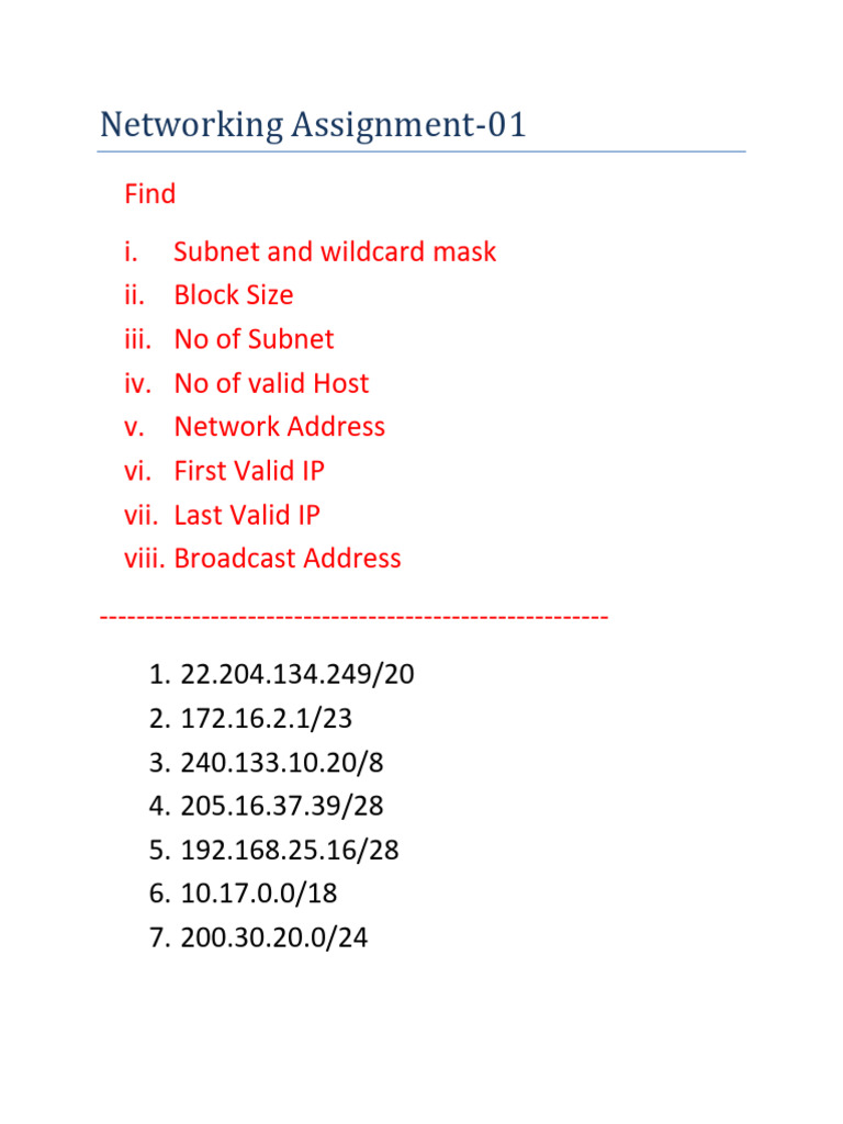 Networking Assignment | PDF