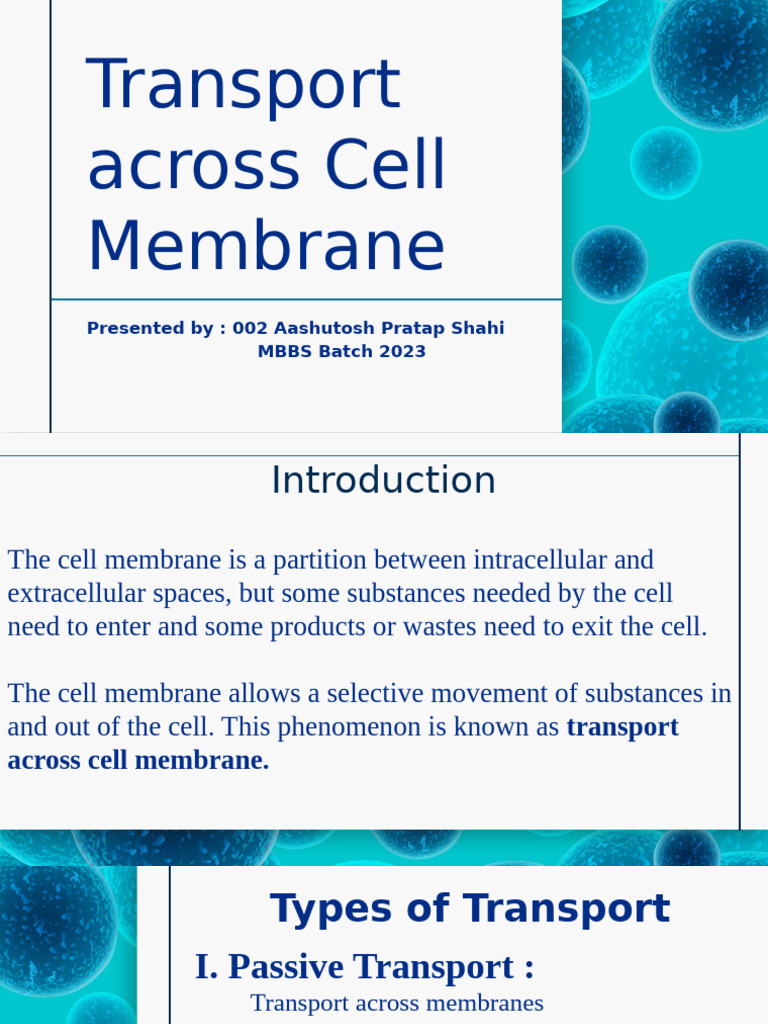 Transport Across Cell Membrane[1] | PDF | Cell Membrane | Cell Biology