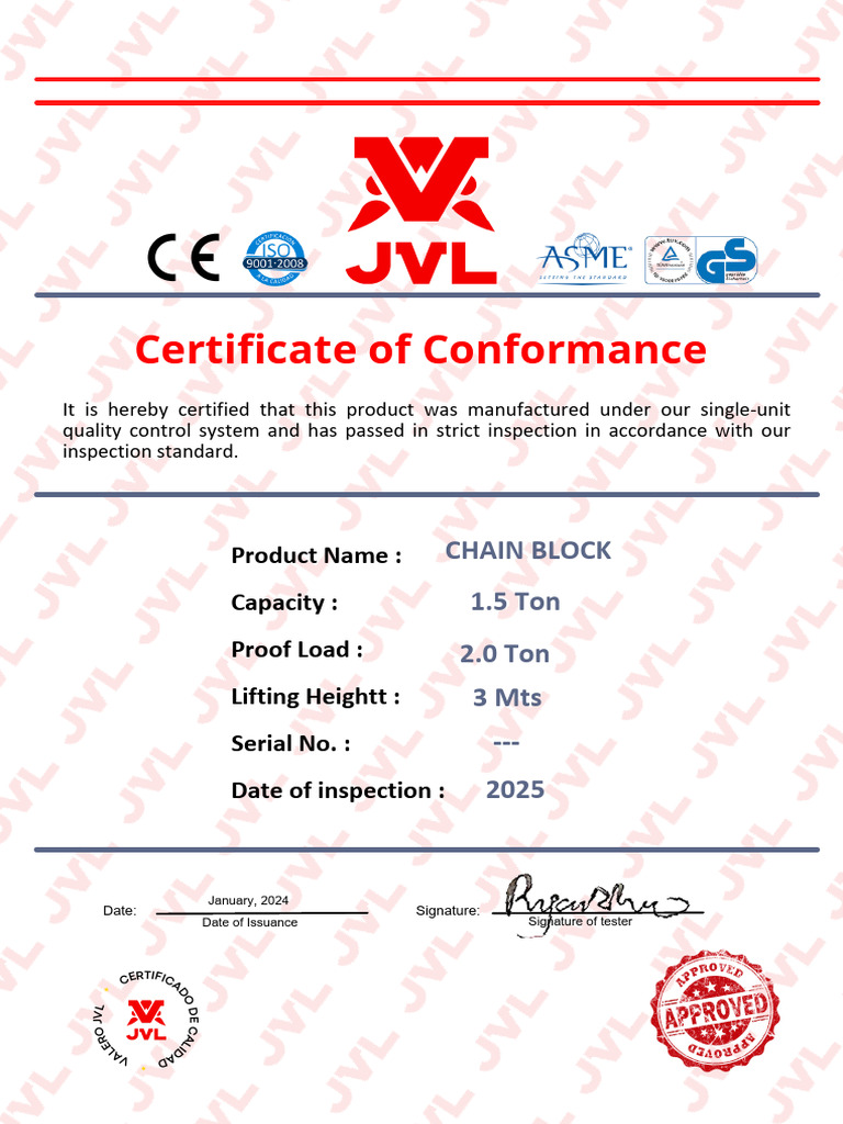 Certificado Tecle JVL | PDF