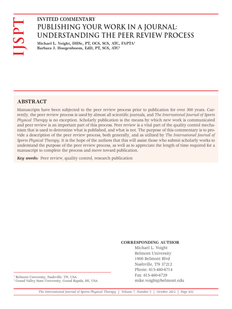 Understanding the Peer Review Process | PDF | Randomized Controlled ...