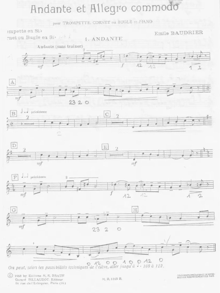 Andante Et Allegro Commodo Trompeta | PDF
