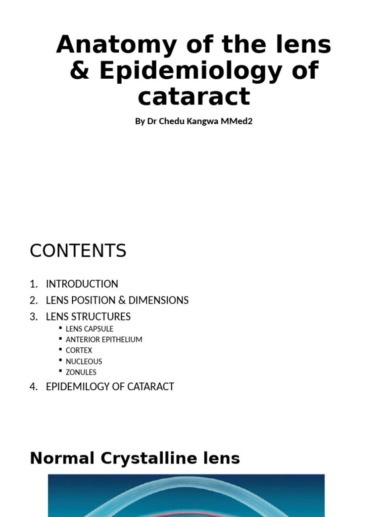 Anatomy of The Lens & Epidemiology of Cataract-1 | PDF | Anatomy ...