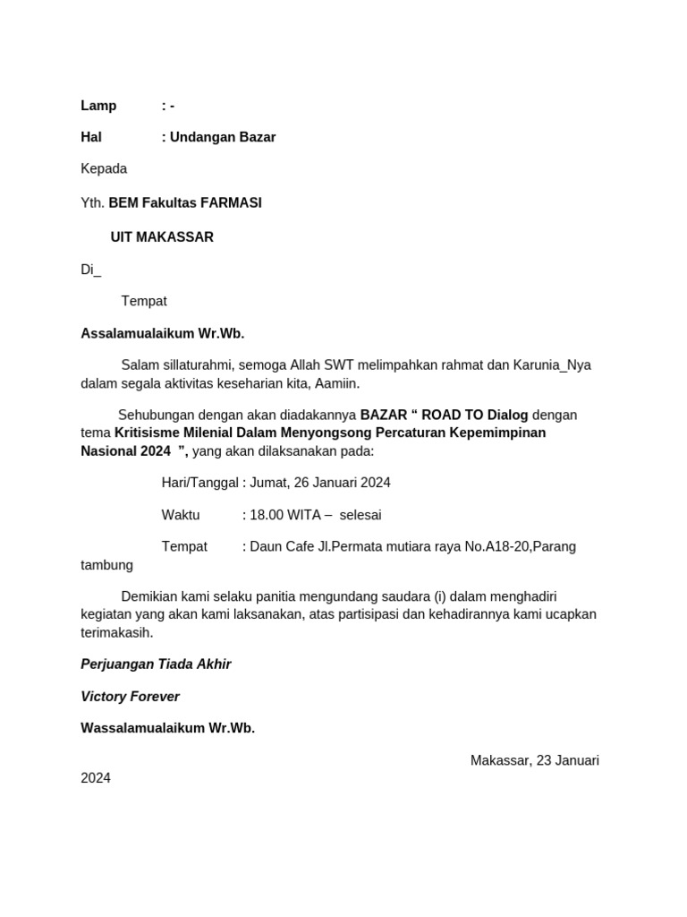 contoh teks undangan | PDF