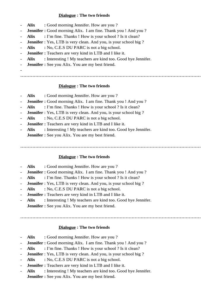 Dialogue The Two Friends | PDF