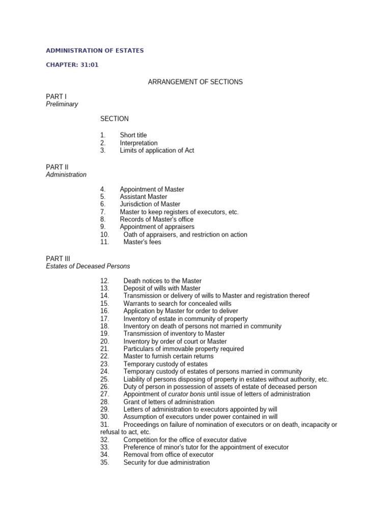 Administration of Estates Act Overview | PDF | Will And Testament ...
