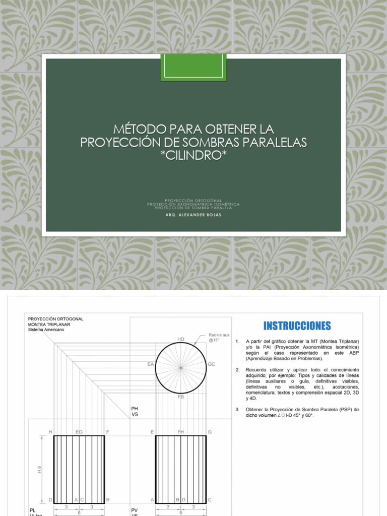 Proyección Sombra Paralela - Cilindro | PDF
