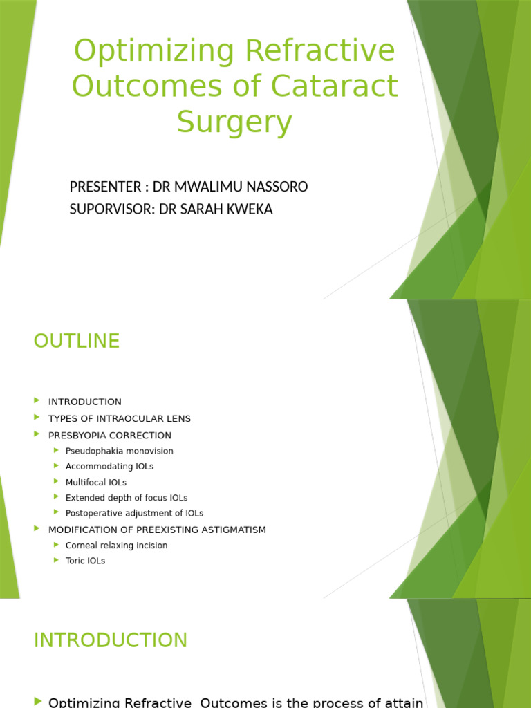 Cataract Surgery: Optimizing Refractive Outcomes | PDF | Ophthalmology ...
