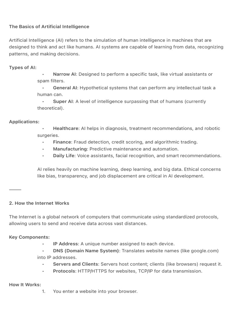 The Basics of Artificial Intelligence | PDF