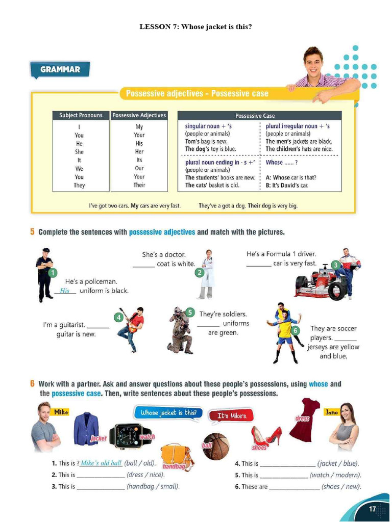 LESSON 7 - Whose Jacket Is This - Worksheet | PDF
