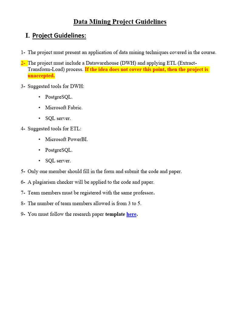 Data Mining Project Guidelines | PDF | Cluster Analysis | Information ...