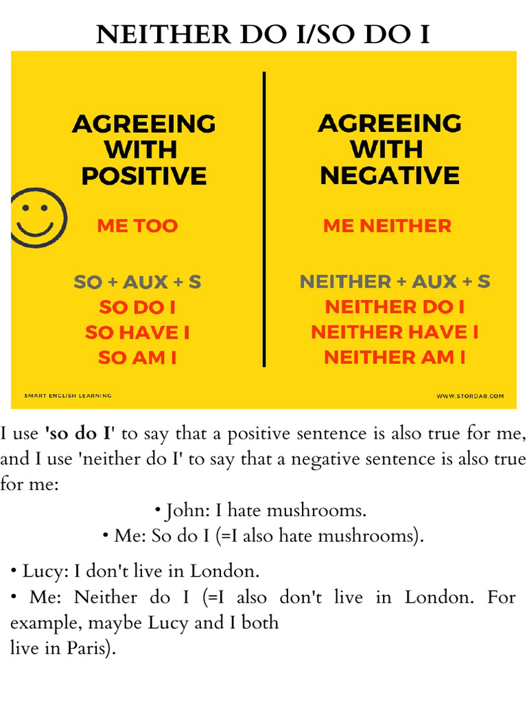 Neither Do I So Do I | PDF