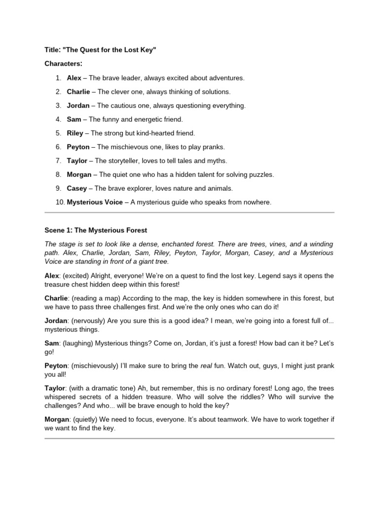 The Quest For The Lost Key | PDF