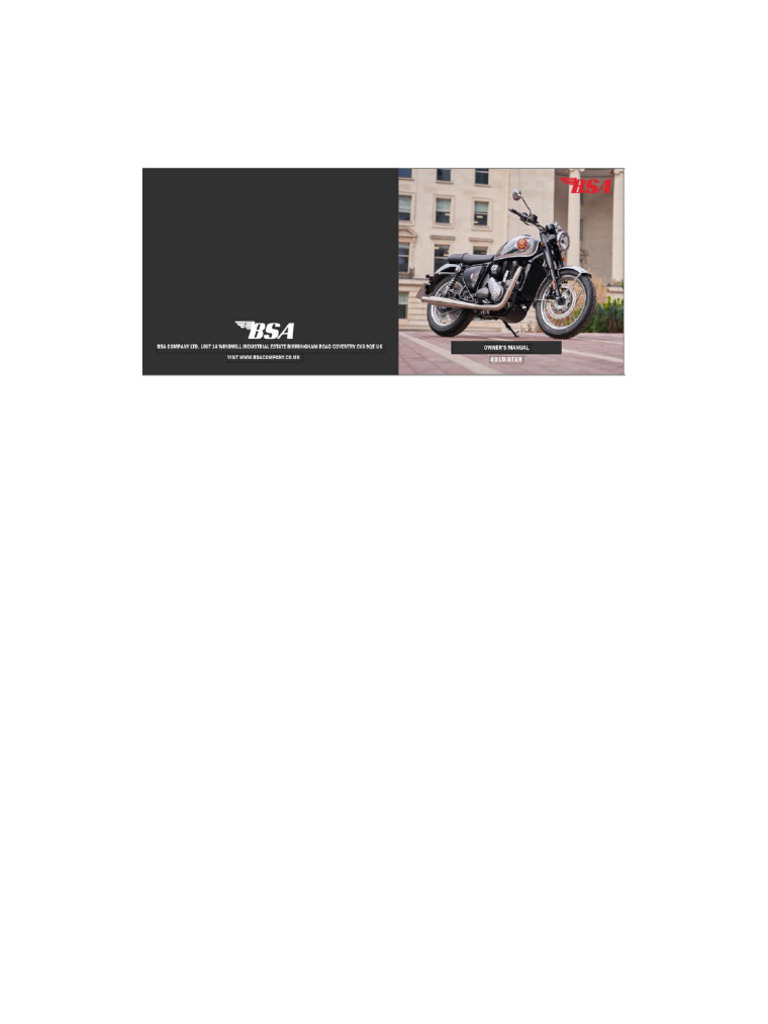 BSA Gold Star Owner's Manual Guide | PDF | Nut (Hardware) | Motorcycle