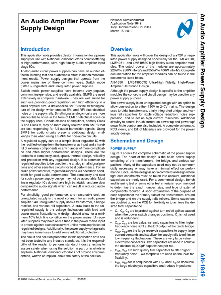 Power Supply | PDF | Capacitor | Power Supply