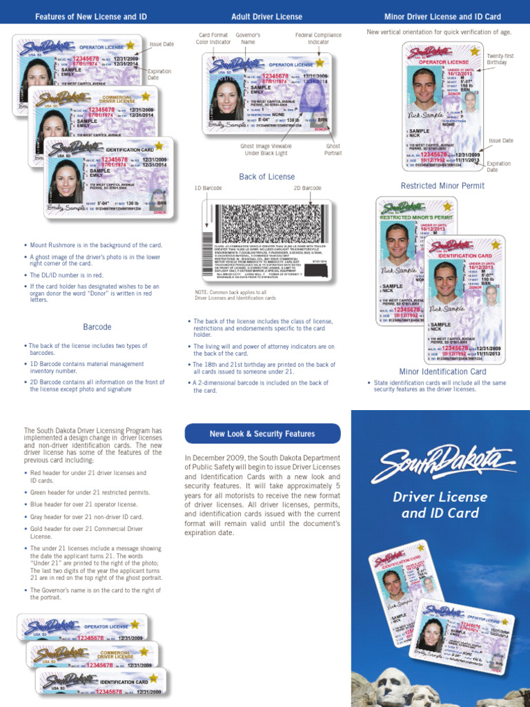 South Dakota License Brochure | PDF | Driver's License | Identity Document