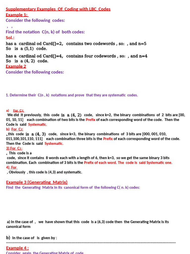 Supplementary Examples For Chapter IV | PDF | Applied Mathematics ...