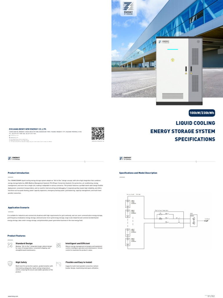 SPECIFICATIONS 230KLiquid Cooling Energy Storage System | PDF | Energy ...