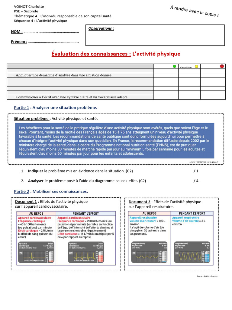 Évaluation de l'impact de l'effort physique | PDF | Muscle ...