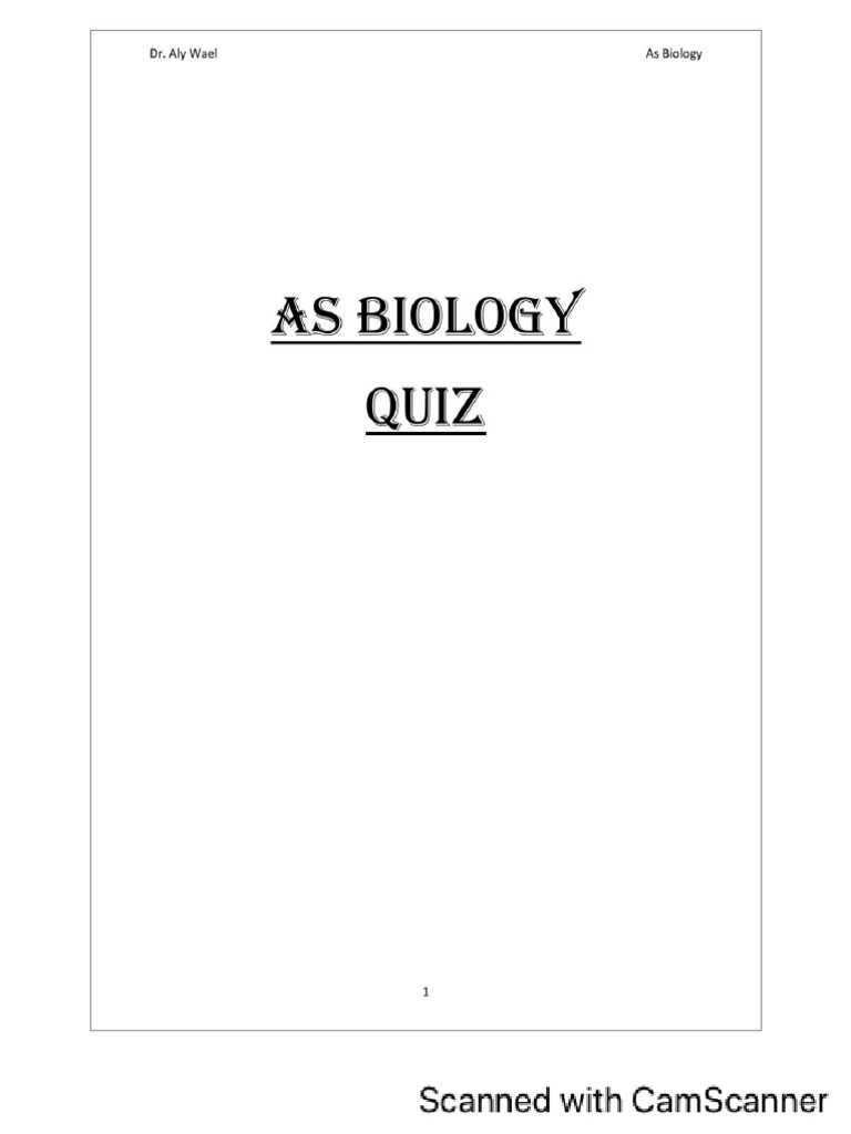 As Biology Quiz | PDF