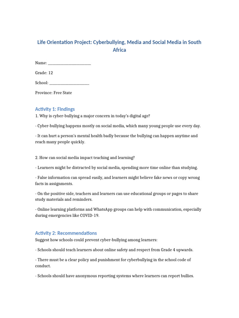 Complete LO Cyberbullying Project | PDF | Cyberbullying | Learning