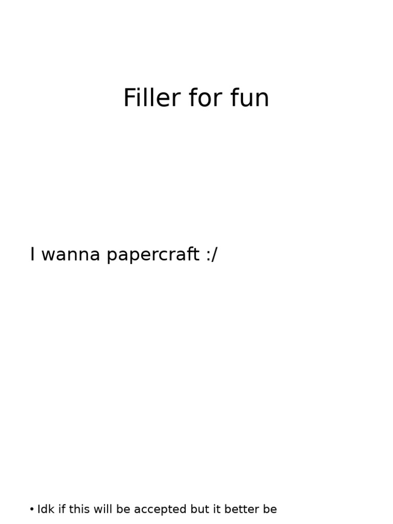 Filler For Fun | PDF