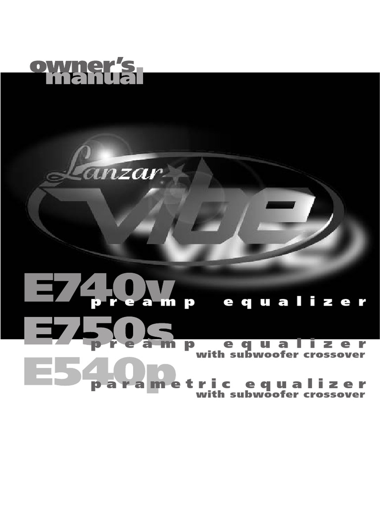 Manual Lanzar Car Audio E540P | PDF | Equalization (Audio) | Acoustics