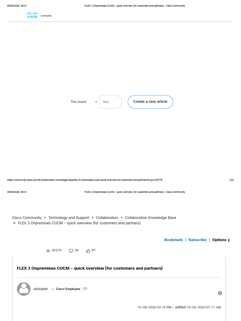 FLEX 3 Onpremises CUCM - Quick Overview (For Customers and Partners ...