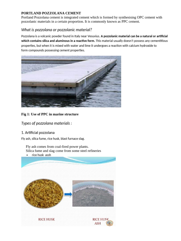 Overview of Portland Pozzolana Cement | PDF | Cement | Concrete