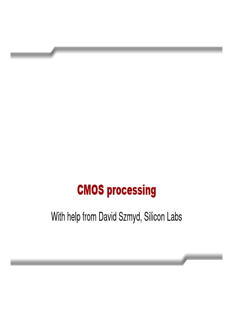 VLSI Fabrication Process Overview | PDF | Field Effect Transistor ...